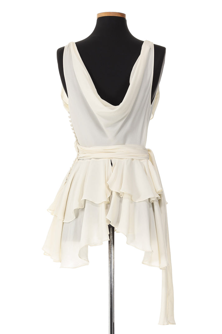 Christian Dior White Flowy Blouse – Vintage Grace