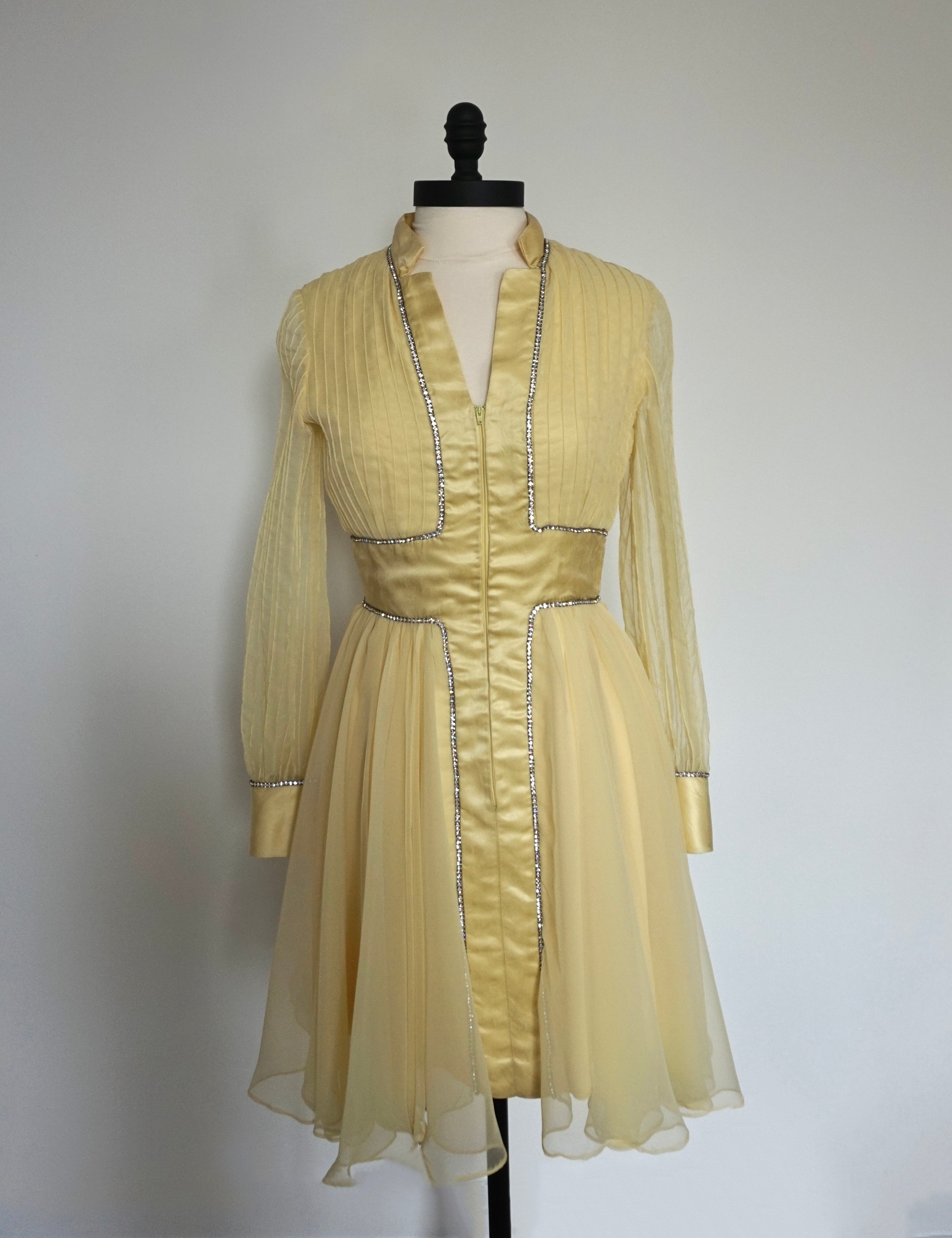 Sally Milgrim 1970's Yellow Mini Dress – Vintage Grace